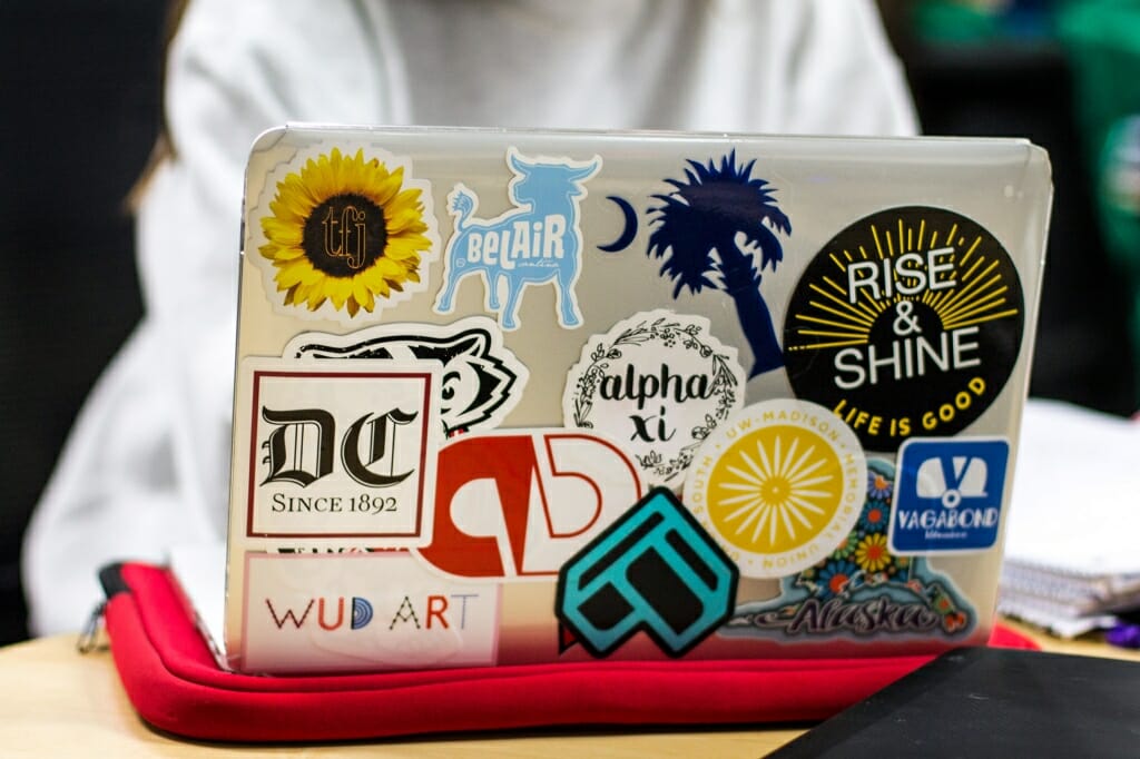 UW students’ laptop stickers show off their personalities – UW–Madison ...