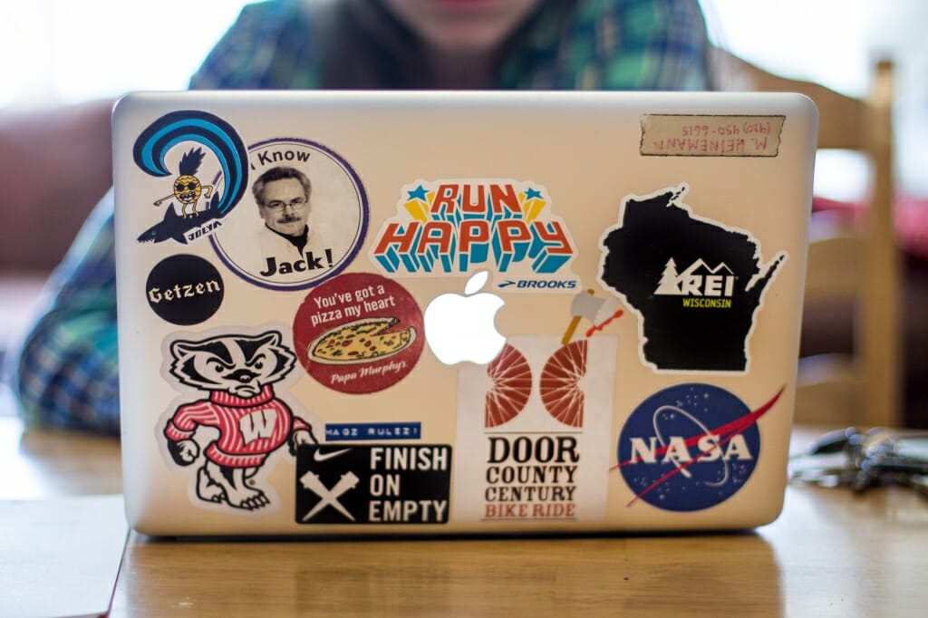 UW students’ laptop stickers show off their personalities – UW–Madison ...