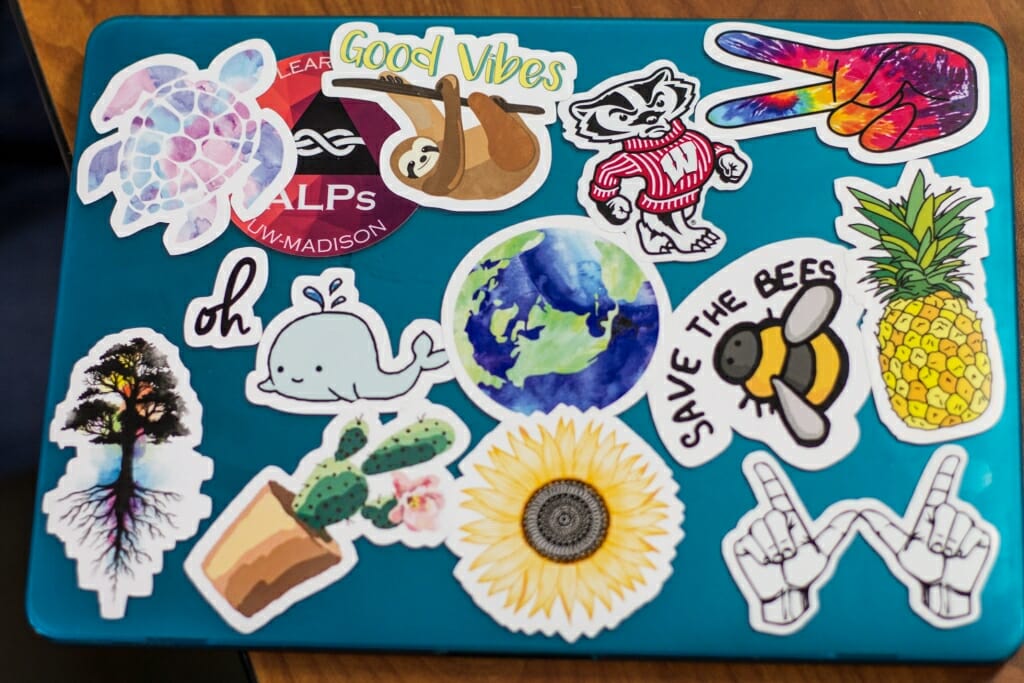 UW students’ laptop stickers show off their personalities – UW–Madison ...