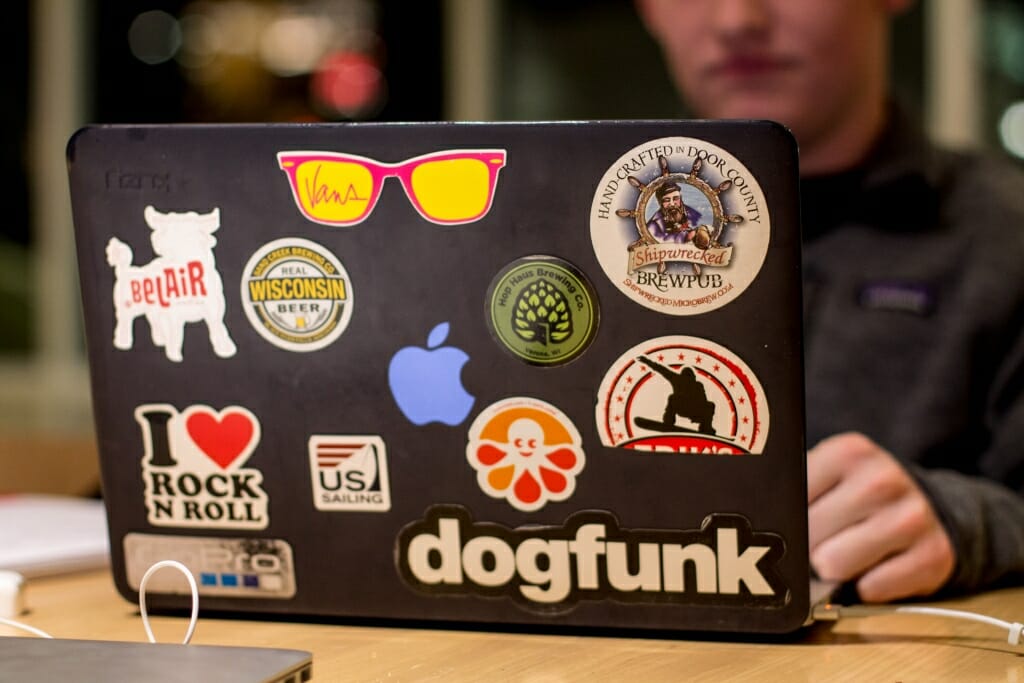 UW students’ laptop stickers show off their personalities – UW–Madison ...