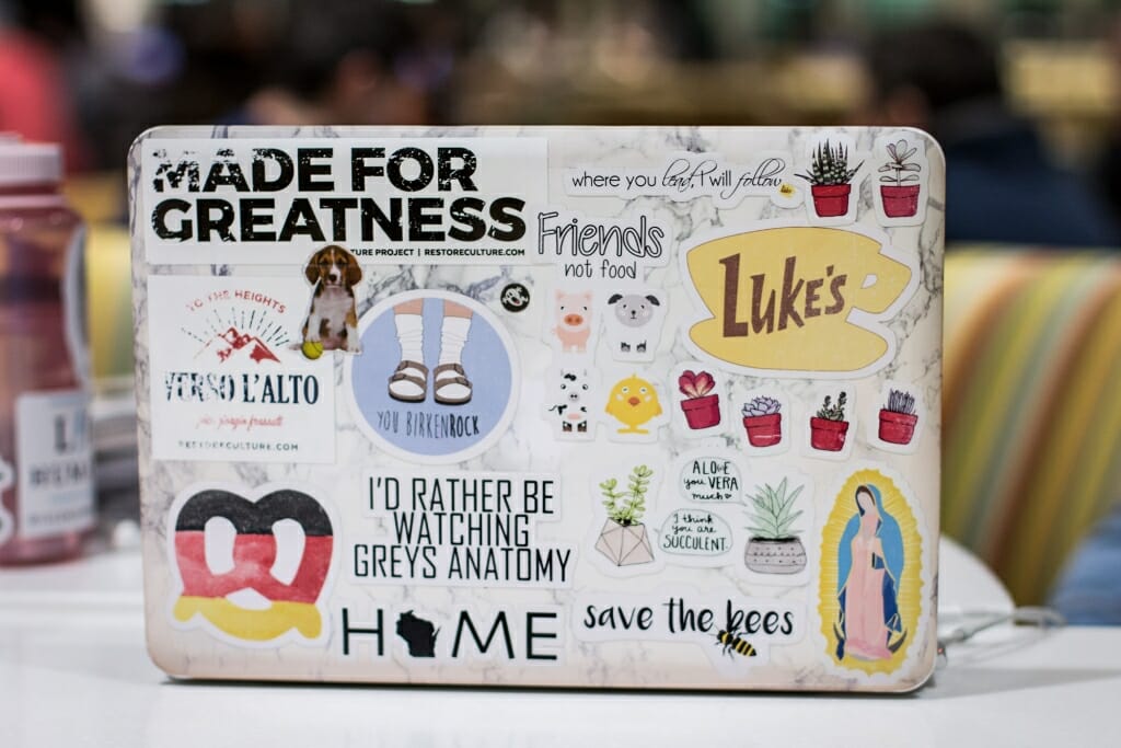 UW students’ laptop stickers show off their personalities – UW–Madison ...