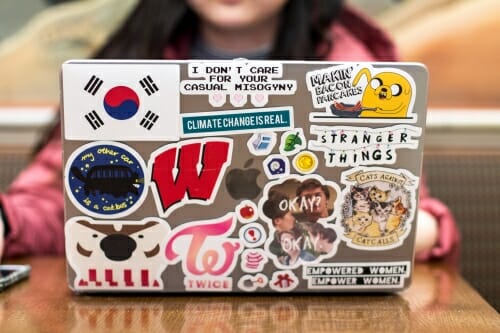 UW students’ laptop stickers show off their personalities – UW–Madison ...