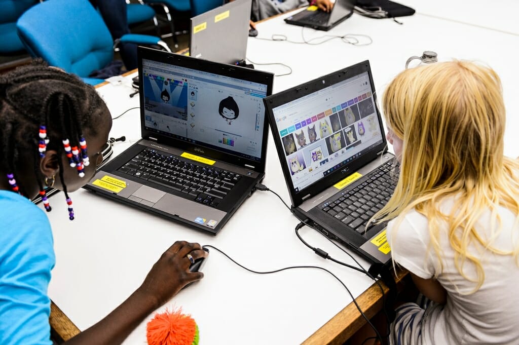 Elementary and middle-school-aged girls show off their Artificial ...