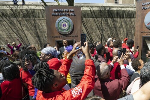 Hundreds gather for historic unveiling of the Divine Nine Garden Plaza ...