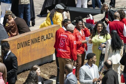 Hundreds gather for historic unveiling of the Divine Nine Garden Plaza ...