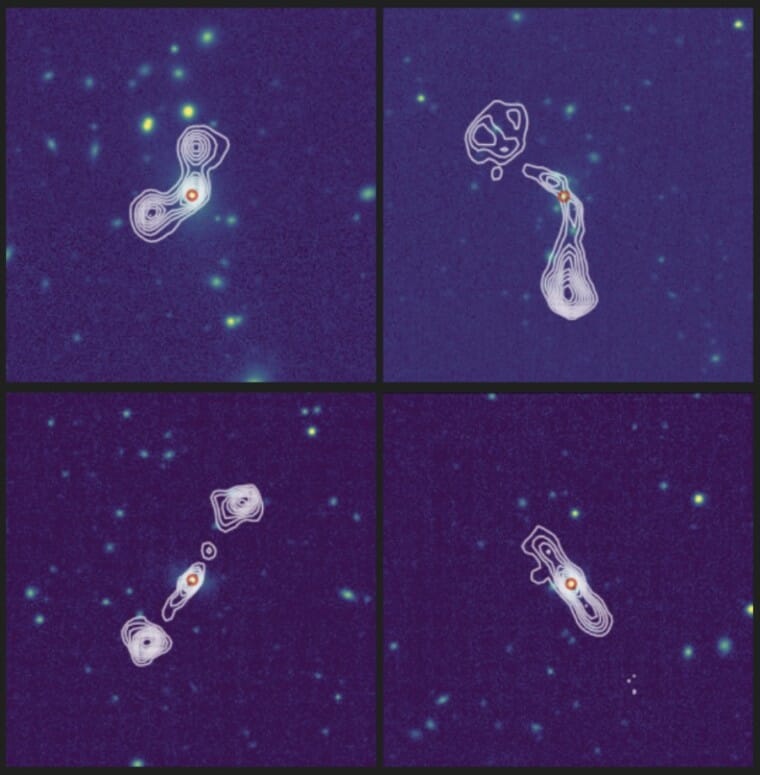 Speed and dense gas bend jets of matter streaming away from some galaxy ...