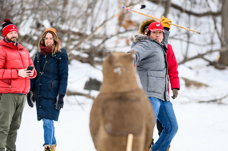 A jump into Ojibwe tradition on the ice of Lake Mendota – UW–Madison News