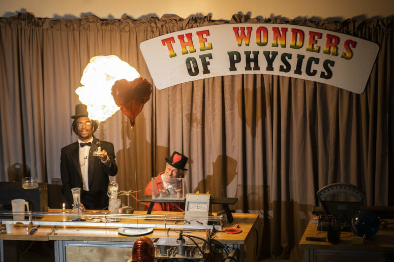 Physics show: Fiery methane bubbles and vortex cannons wow crowd – UW ...