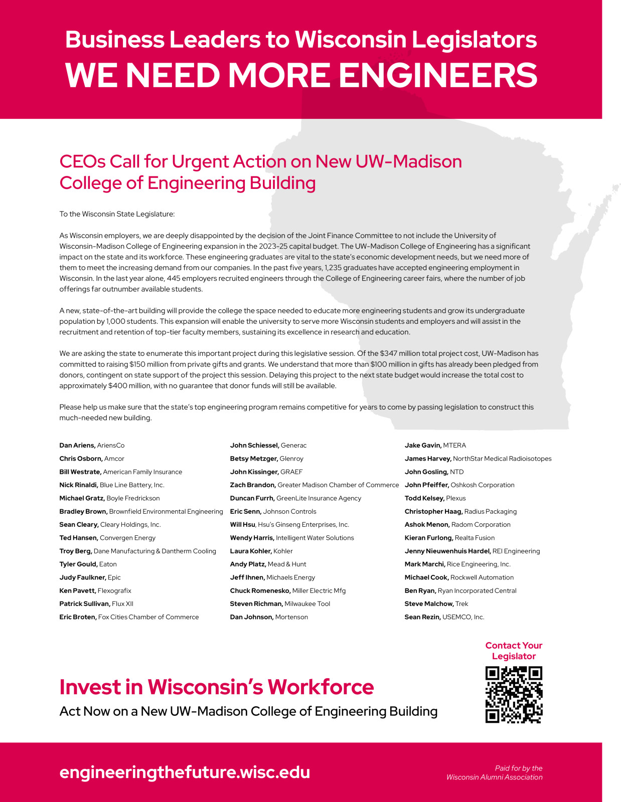 Wisconsin business leaders and UW–Madison push for new engineering ...